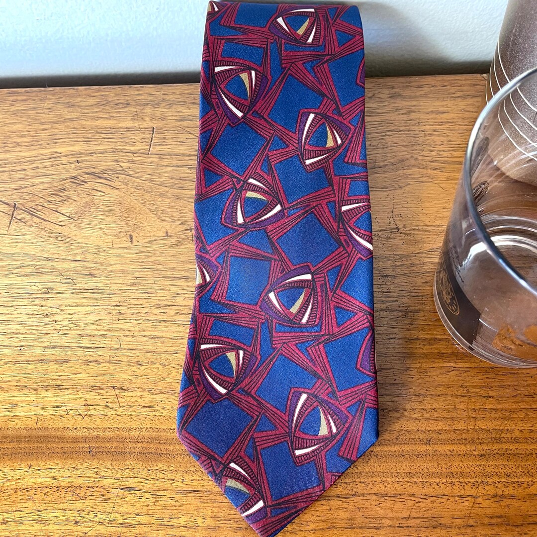 Vintage Men's Tie by Designer Ted Lapidus, Silk From Italy, Necktie ...