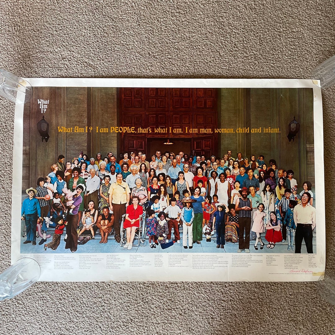 Vintage Lenn Redman What Am I Poster, Art, People, Civil Rights, Disney ...