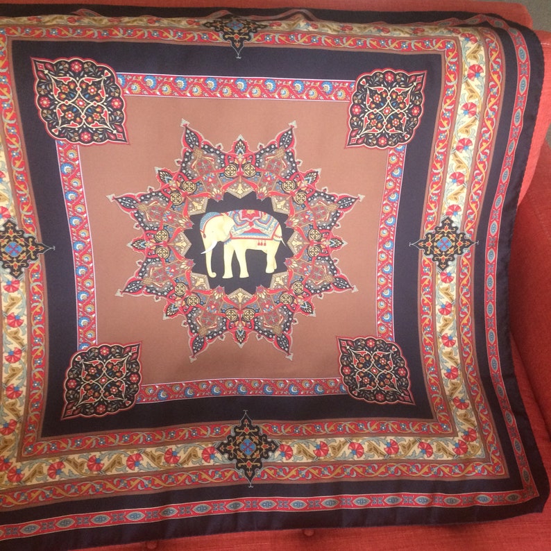 Vintage Elephant Scarf With Ethnic Mediterranean or Indian - Etsy