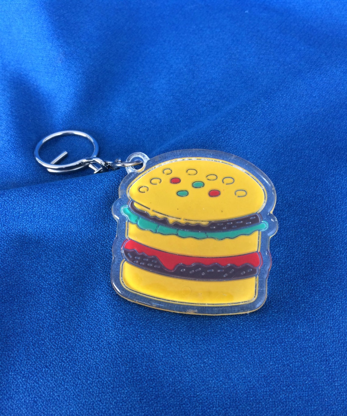 Vintage Plastic Hamburger Keychain Pop Art Food 1970's - Etsy