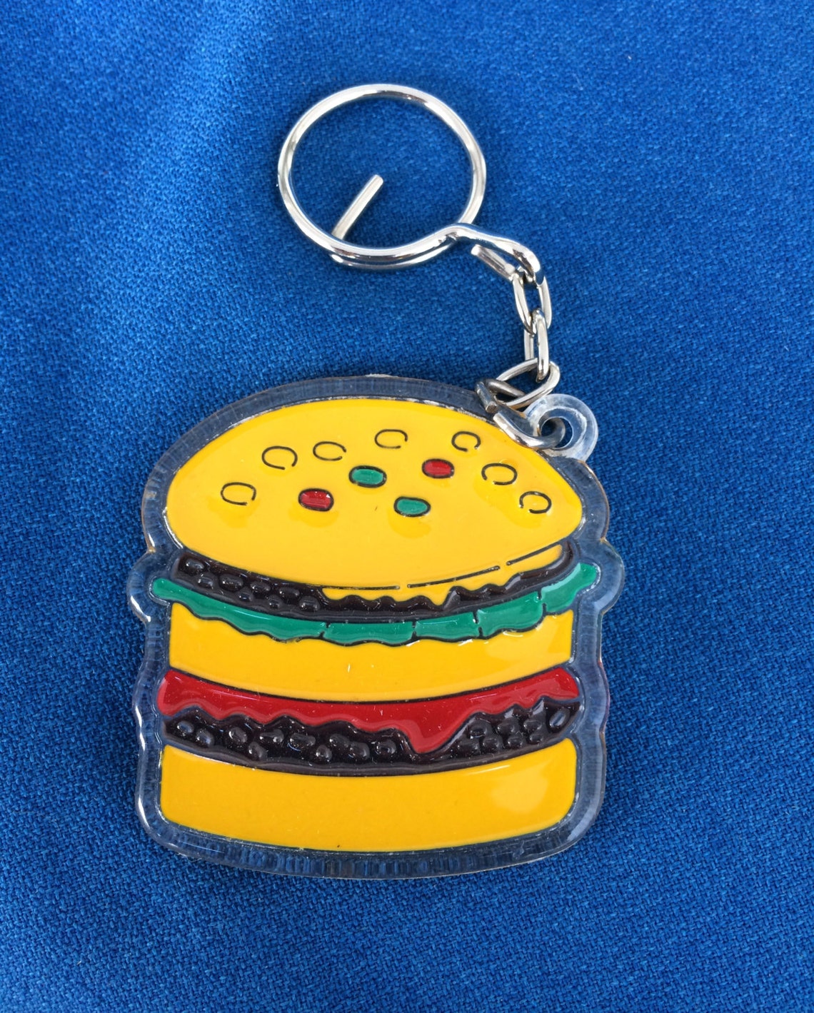 Vintage Plastic Hamburger Keychain Pop Art Food 1970's - Etsy