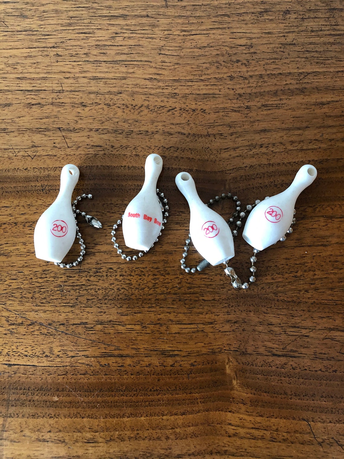 Vintage Miniature Bowling Pin Key Chain Set of 4 Keychains - Etsy