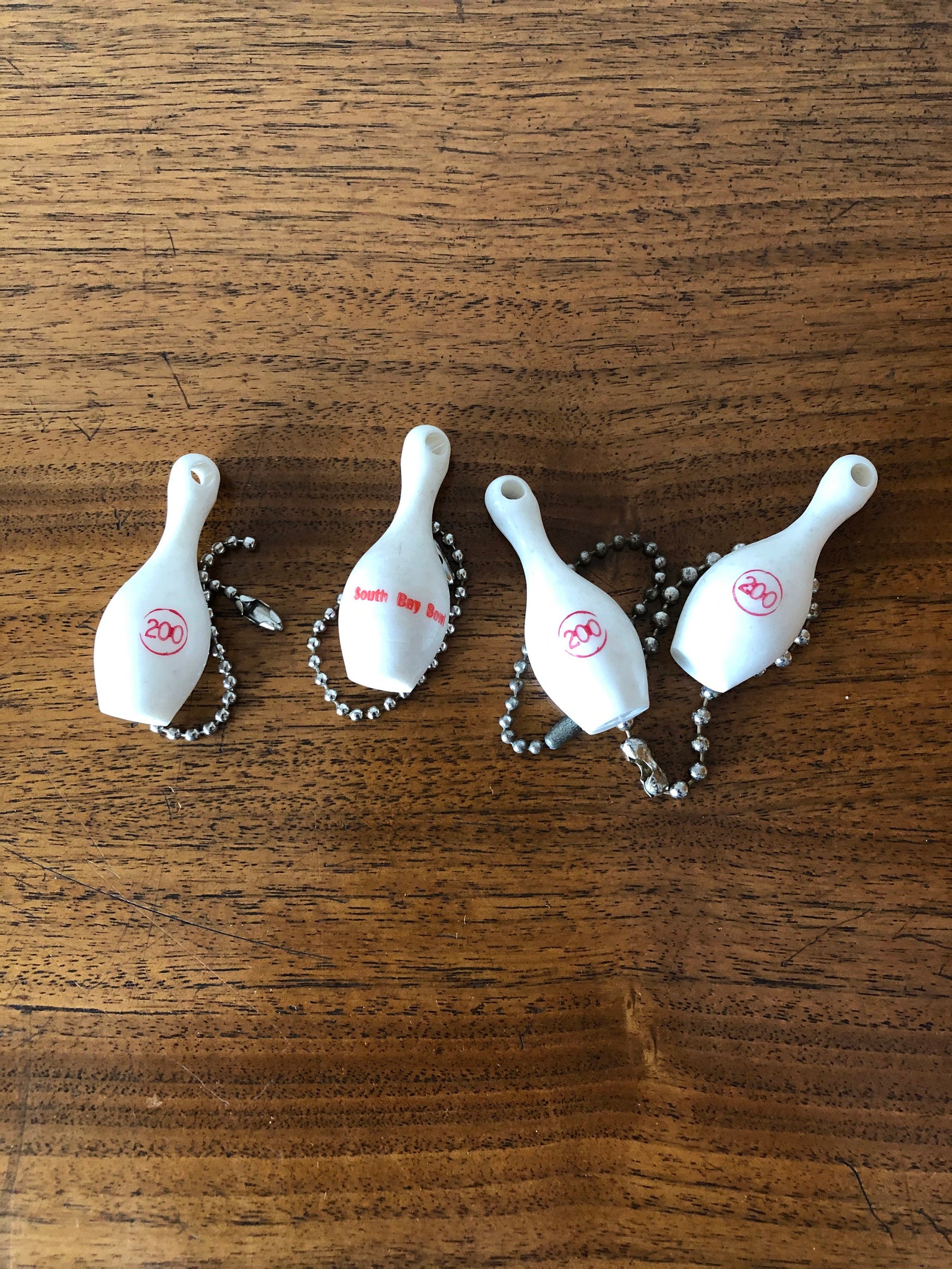 Vintage Miniature Bowling Pin Key Chain Set of 4 Keychains - Etsy