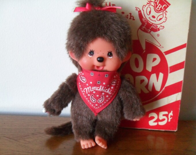 Vintage Monchhichi Plush Monkey Doll 80s so Cute With Bandana 8" SALE ...