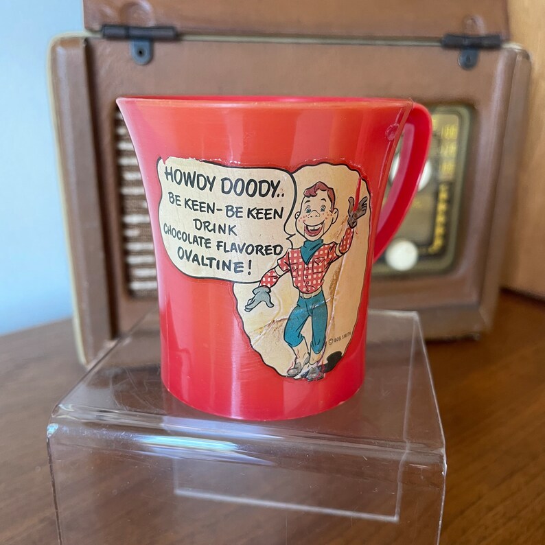 Vintage 50's Howdy Doody Red Plastic Cup With Handle Be - Etsy