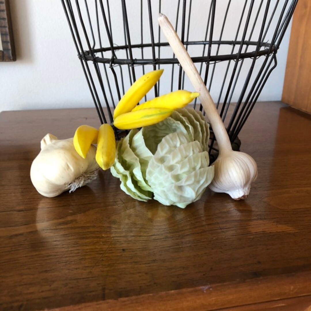 Vintage Vegetable Plastic Mini Lettuce, Beans, Garlic Veggies for ...