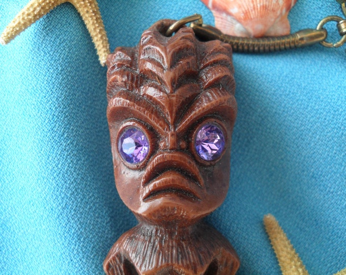 Vintage Tiki Keychain or Necklace Pendant - Etsy