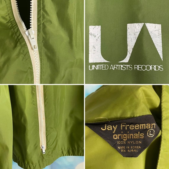 Vintage United Artists Records Jacket Green Zip Up Wi… - Gem
