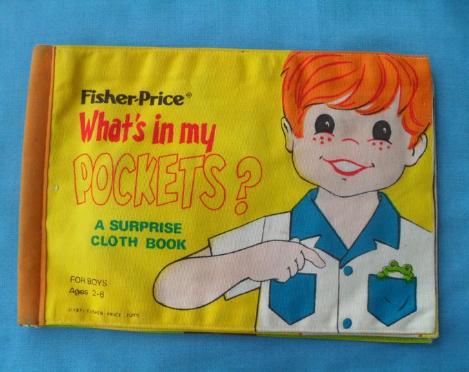 Vintage Cloth Book Whats in My Pockets by Fisher Price 1970s - Etsy