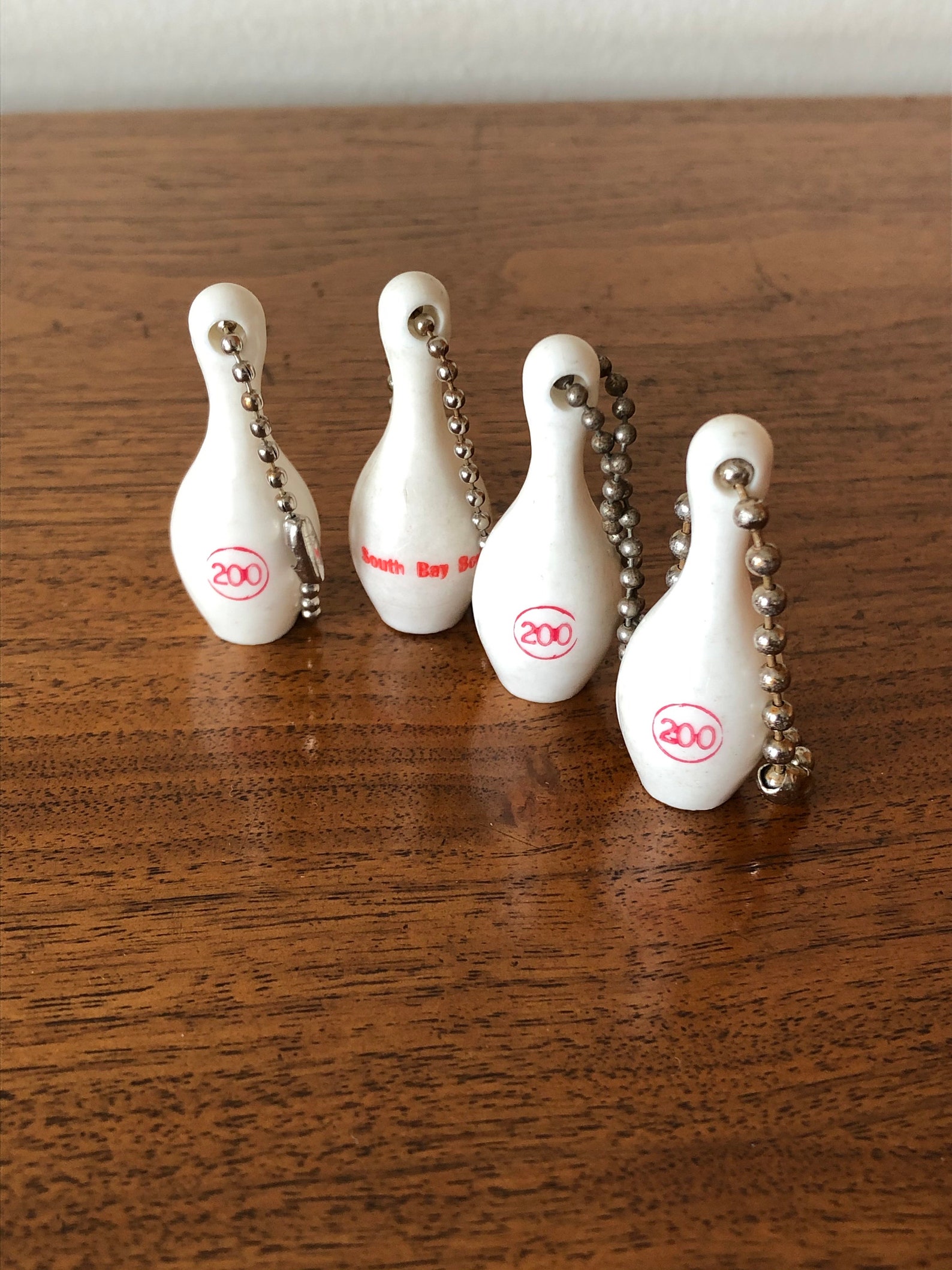 Vintage Miniature Bowling Pin Key Chain Set of 4 Keychains - Etsy