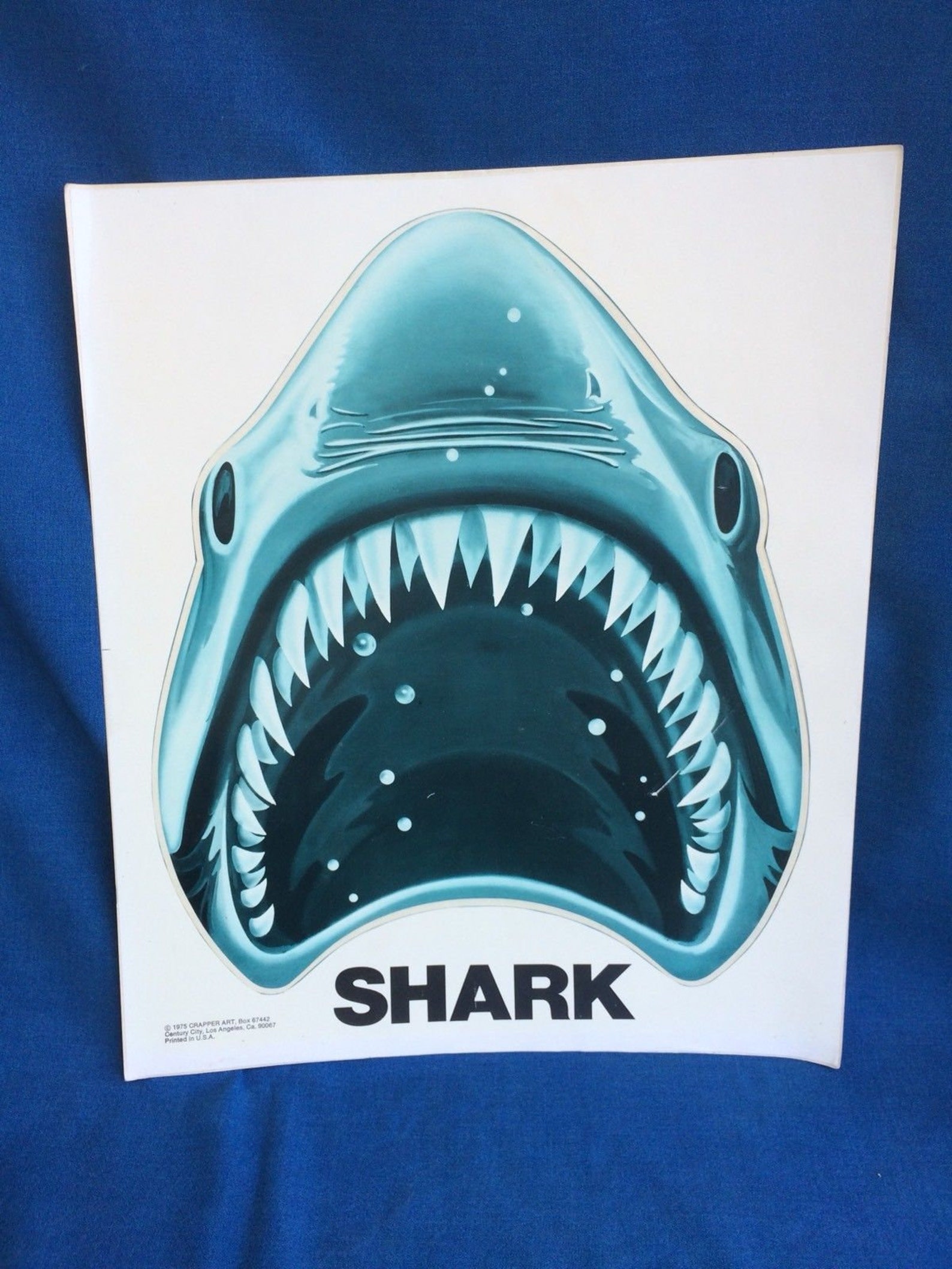Big 70s Vintage Shark Sticker Crapper Art Jaws Movie Tiki - Etsy
