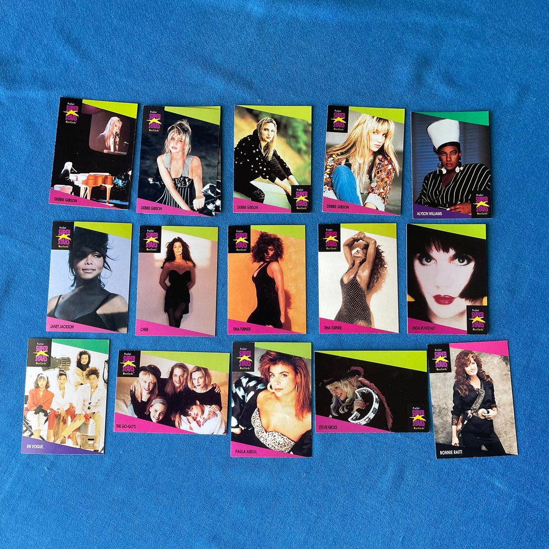 Vintage Super Stars Music Cards Trading Cards Divas, Cher, Janet ...