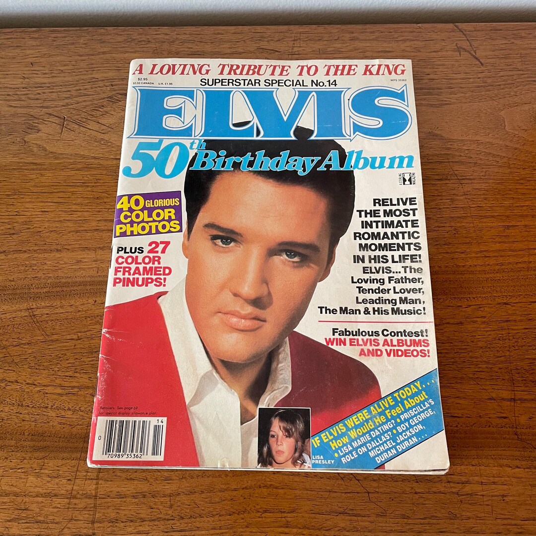 Vintage Elvis 50th Birthday Album Magazine, the King of Rock & Roll ...