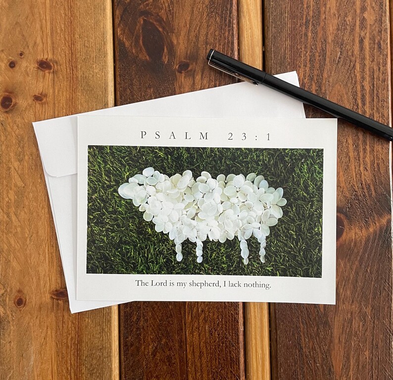 Psalm 23 Bible Verse Nature Art Sheep Hydrangea Digital Download - Etsy