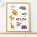 Animal Africa Art Print - Cute Jungle-inspired Nursery Decor | Adorable ...