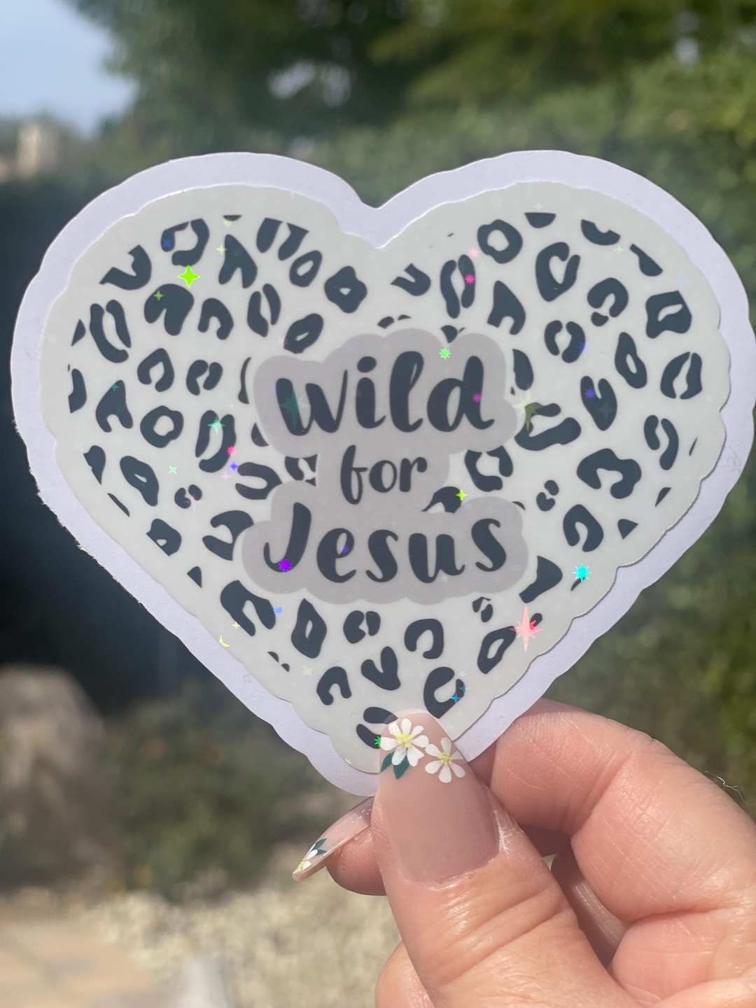 Wild for Jesus Leopard Print Premium Vinyl Holographic Sticker. Wear ...