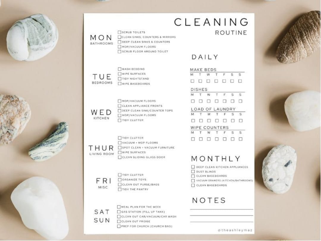 CLEANING ROUTINE Printable | #cleaningchart | Chore Chart | House ...