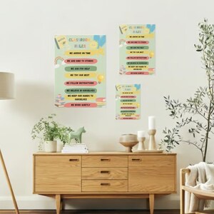 Editable Classroom Rules Poster,boho Classroom Poster,pastel Classroom ...