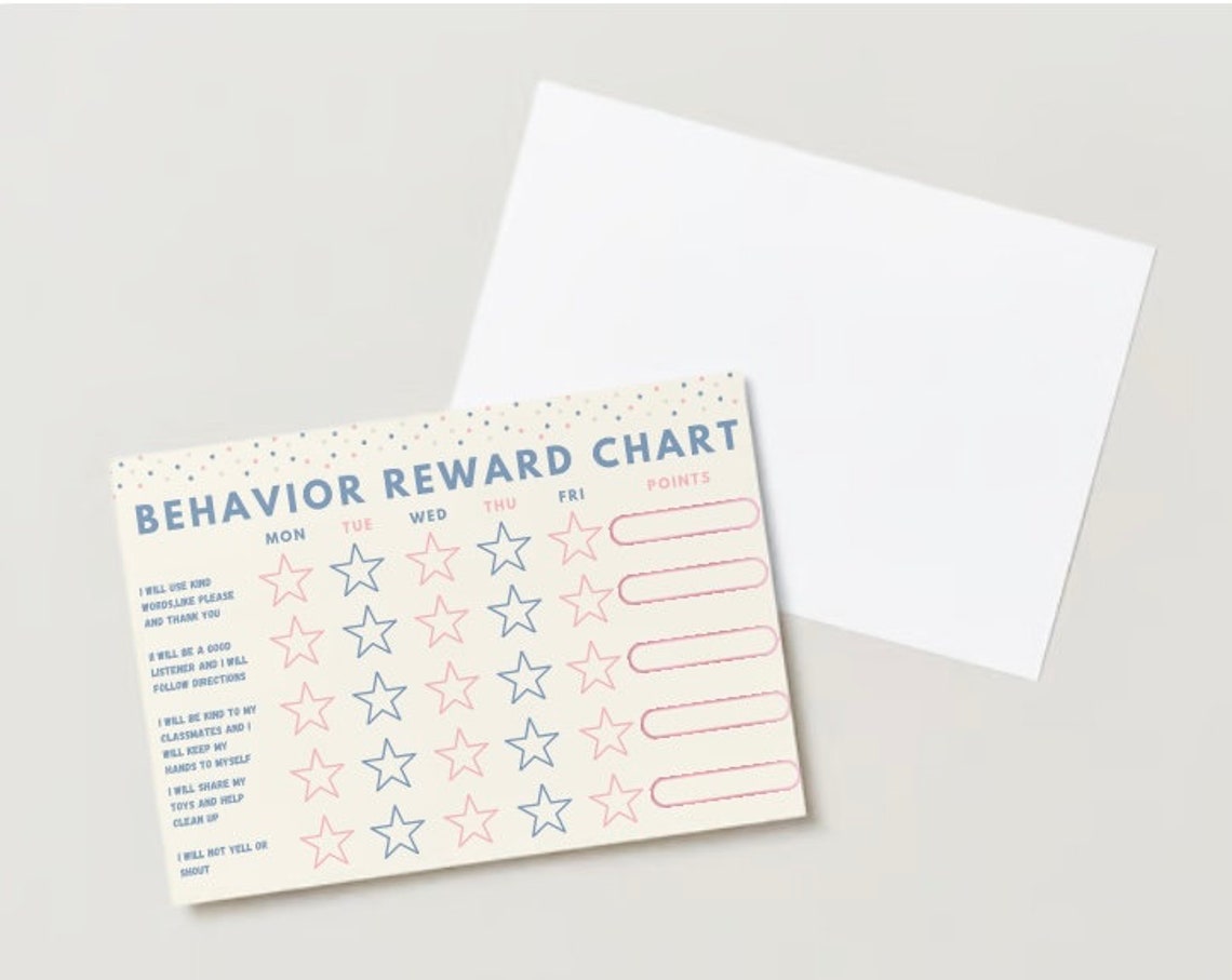 Behavior Reward Chart for Kids, Behavior Tracker for Kids, Good ...