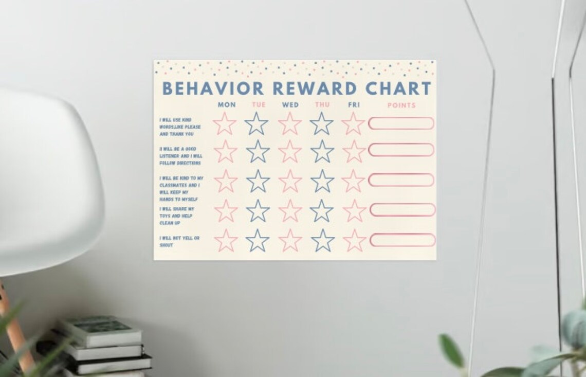 Behavior Reward Chart for Kids, Behavior Tracker for Kids, Good ...