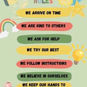 Editable Classroom Rules Poster,boho Classroom Poster,pastel Classroom ...