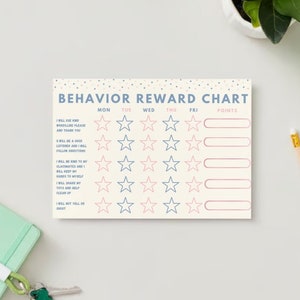 Behavior Reward Chart for Kids, Behavior Tracker for Kids, Good ...