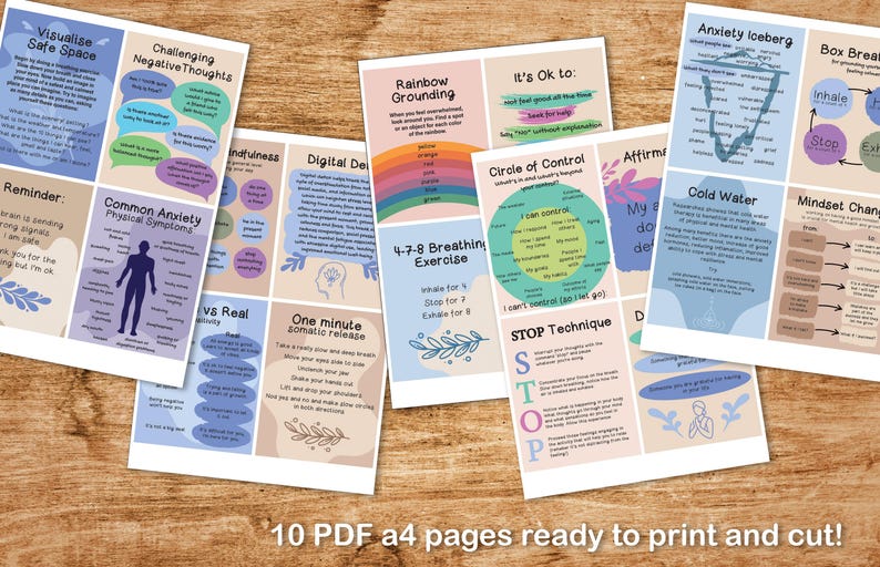 44 Printable Cards for Anxiety and Panic Attacks Disorder, Affirmation ...