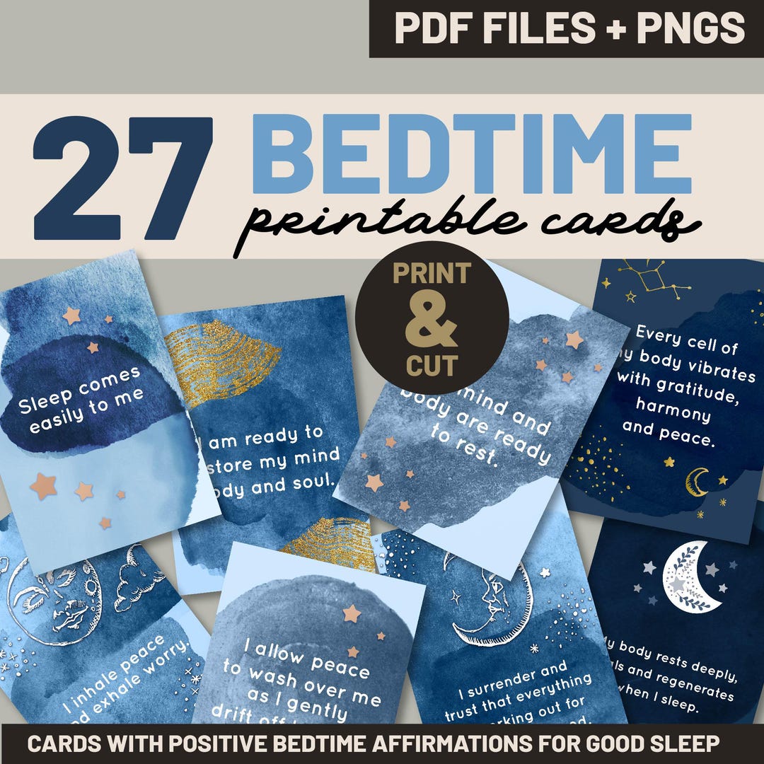 27 Printable Sleep Affirmation Cards, Insomnia, Meditation, Mindfulness ...