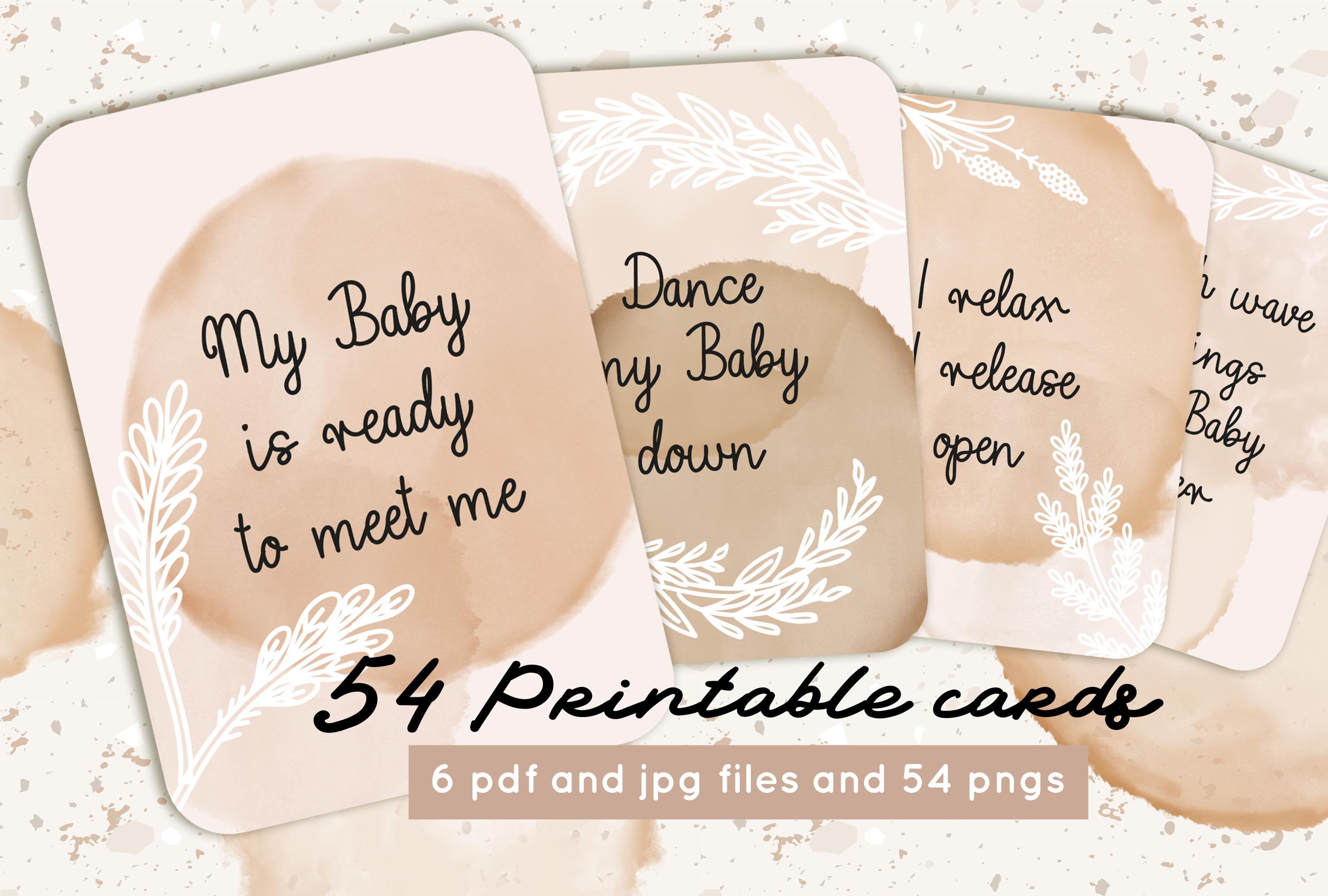 54 Printable Birth Affirmation Cards, Hypnobirthing, Boho Positive ...
