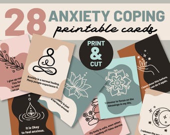 44 Printable Cards for Anxiety and Panic Attacks Disorder, Affirmation ...