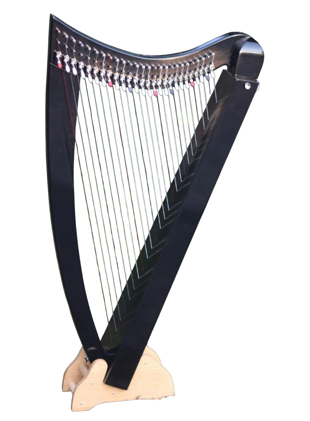 Bright Black 22-string Celtic Harp Handcrafted Wooden Lever Harp With ...