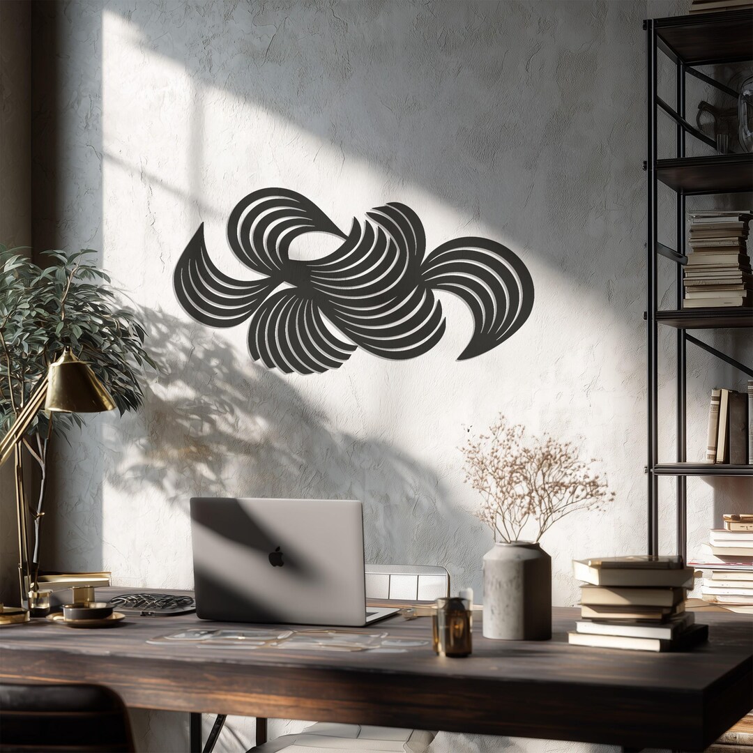 Modern Abstract Metal Wall Art: Spiral Geometric Decor - Etsy