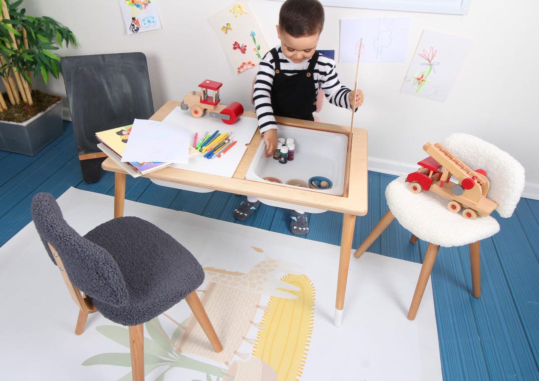 WITH 2 BINS! Montessori Activity Table With Bins-educational Activity ...