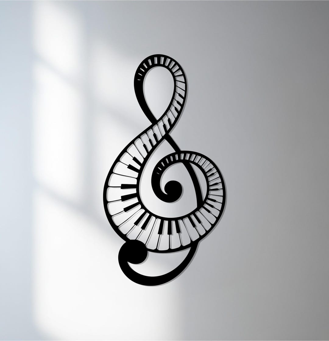 Piano Keys Treble Clef Metal Wall Art: Music Studio Decor - Etsy
