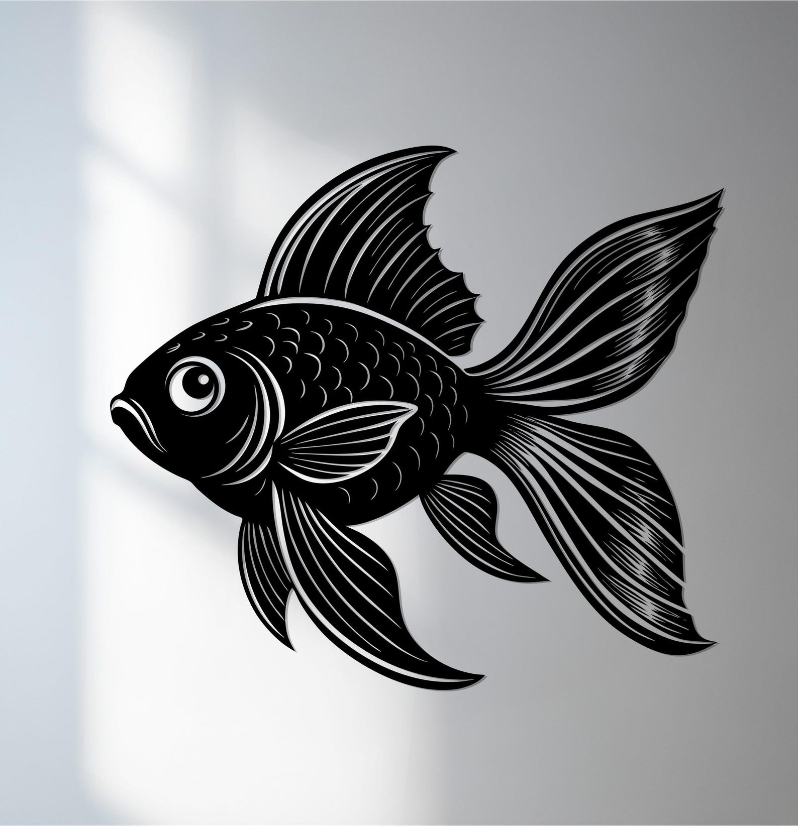 Gold Fish Metal Wall Art: Blackfish Wall Decor - Etsy