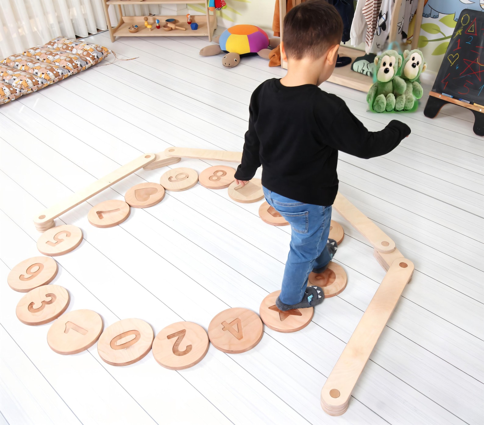 Montessori Toy Balance Beams Set-balance Beam Kids Furniture-waldorf ...