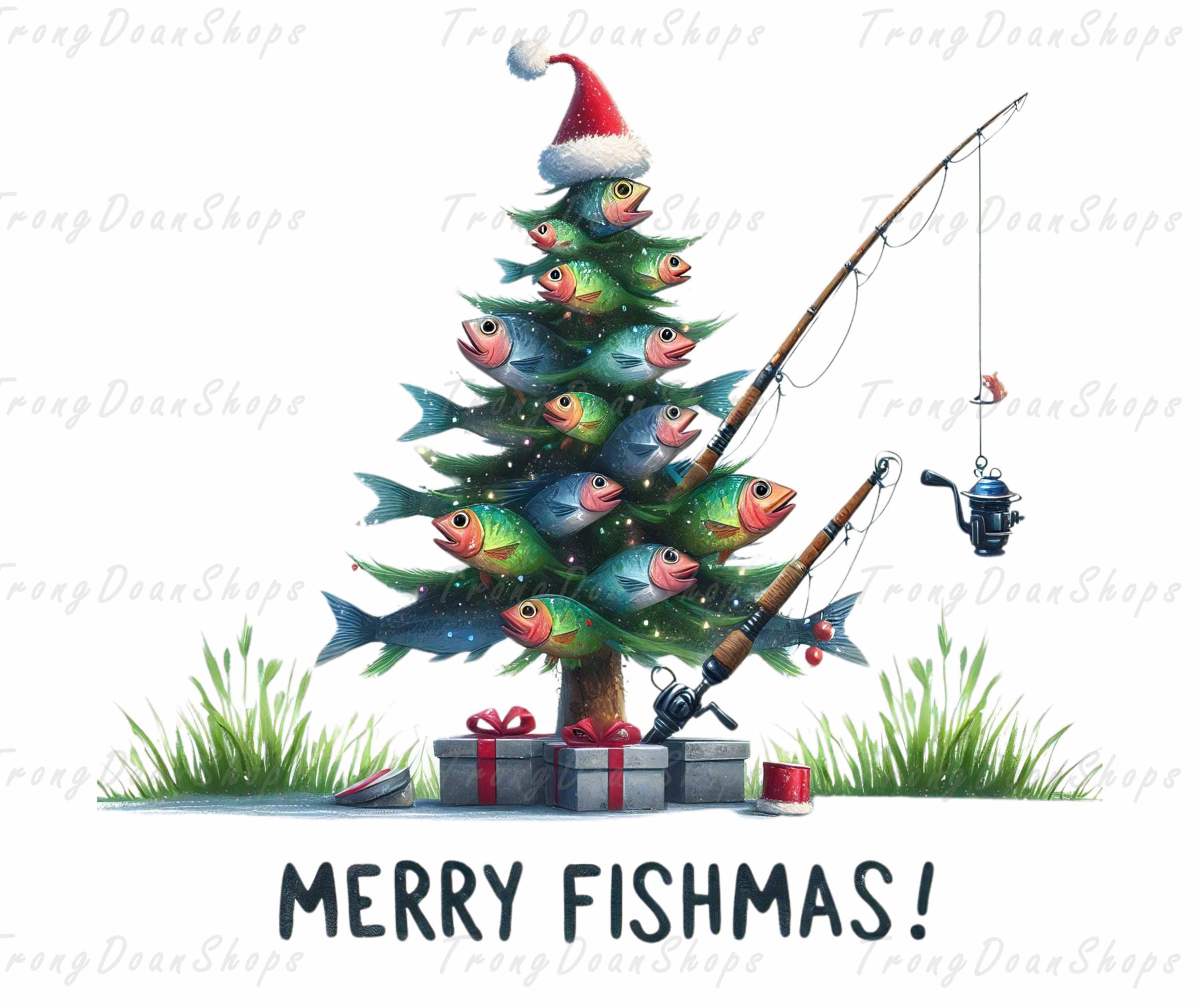 Merry Fishmas PNG, Funny Pine Tree Merry Christmas PNG, Funny Pine Tree ...