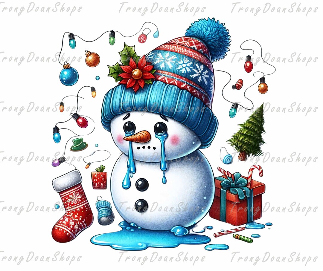 Christmas Crying Snowman Png, Traditional Snowman Crying Png, Christmas ...