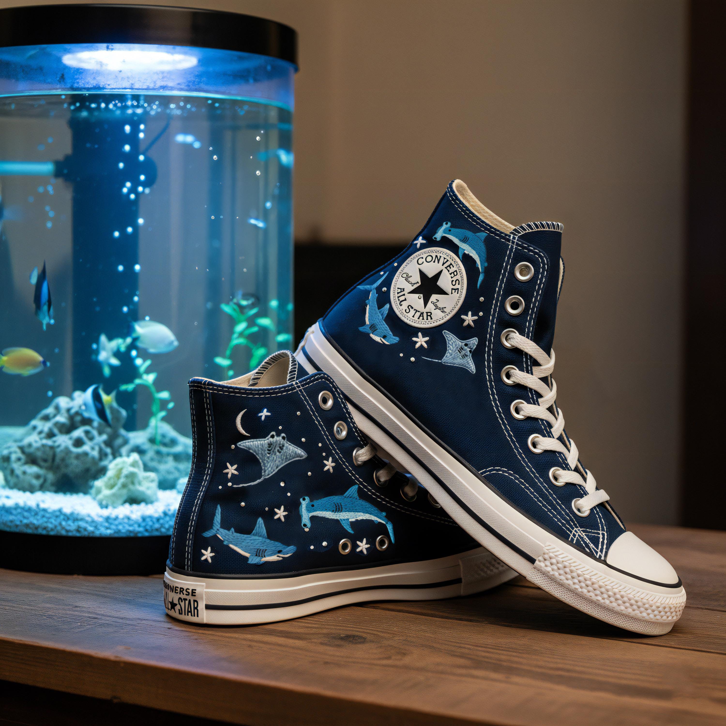 Custom Embroidered Floral Converse High Tops: Lavender Design - Etsy