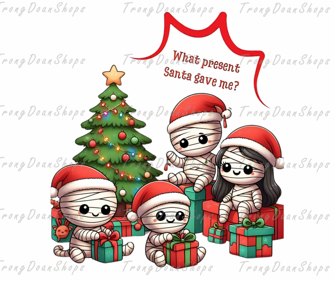 Christmas Mummies Gathering Png, Funny Christmas Png, Scary Christmas ...