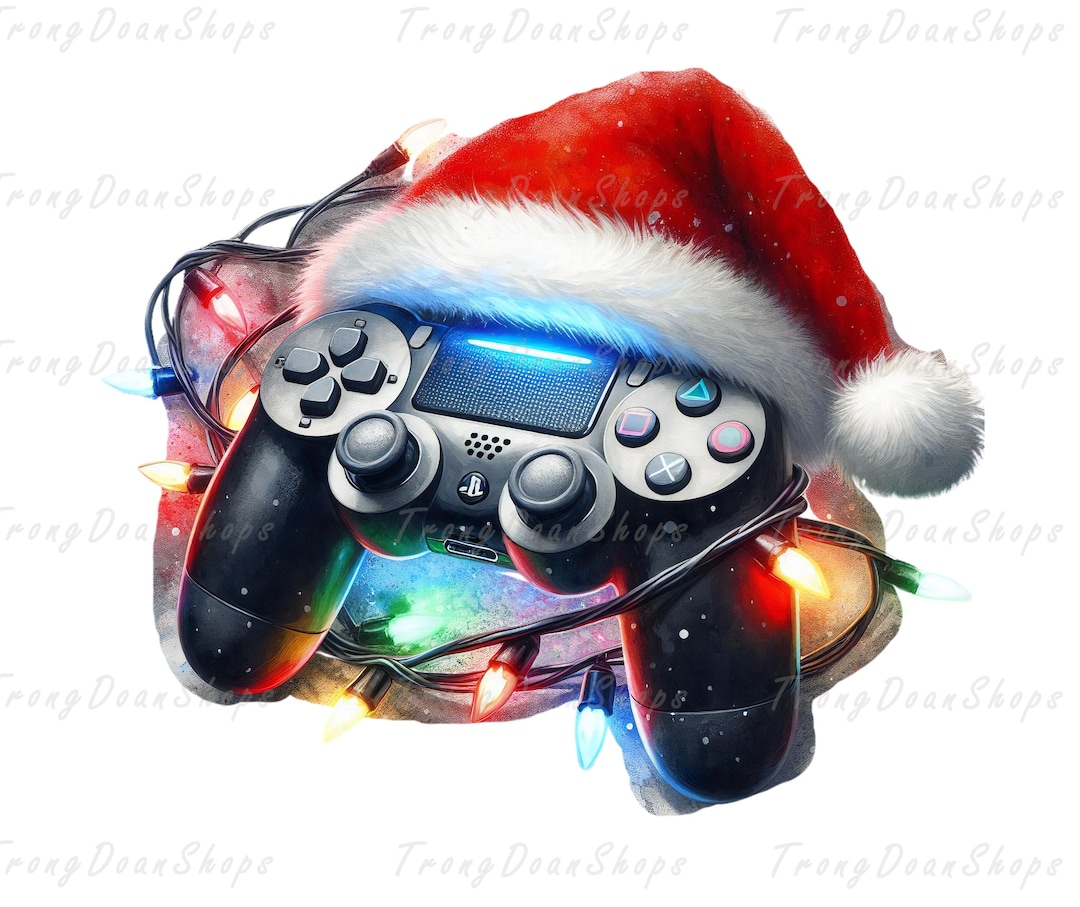 Christmas Lights Controller Png, Santa Hat Game Controller, Holiday ...