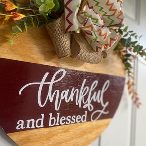 Thanksgiving Door Hanger | Thankful and Blessed | Fall - Etsy