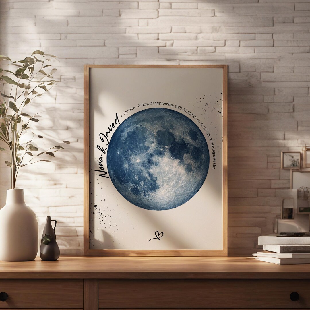 Custom Moon Phase Wall Art, Custom Moon Print, Personalized Gift ...
