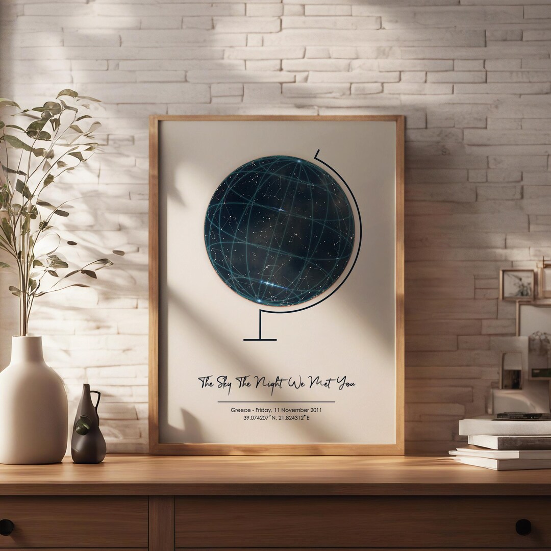 Star Map Wall Art, Custom Star Map Print, Personalized Gift, Star Map ...