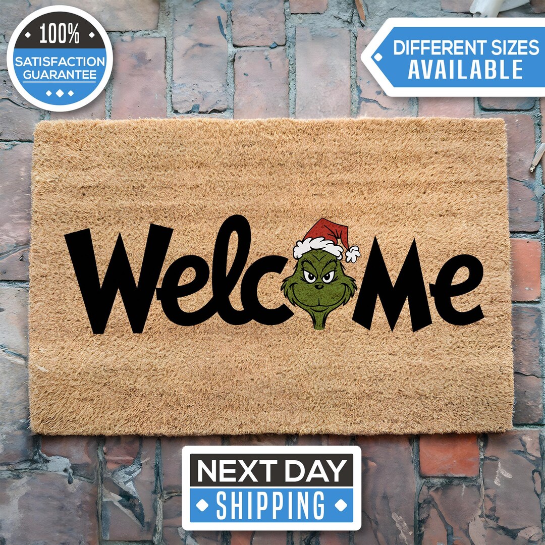 Welcome Grinch Doormat, Entryway Decor, Christmas Home Decor, Christmas ...