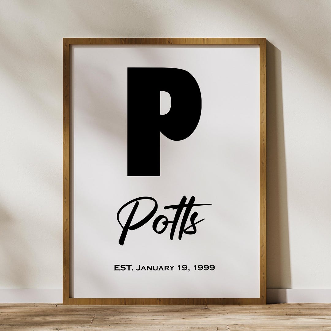 Personalized Name Print, Custom Monogram Print, Framed Print ...