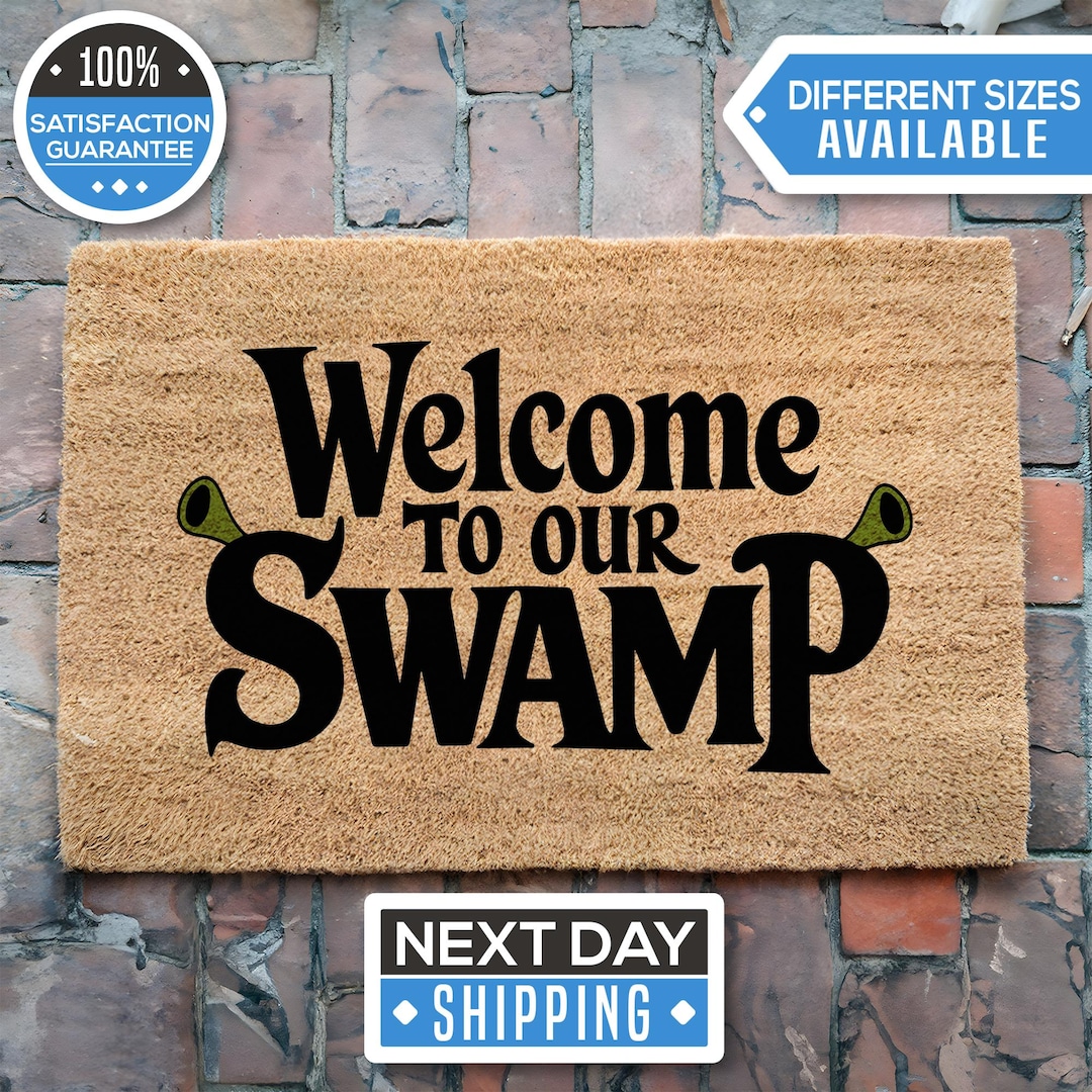 Welcome to Our Swamp Doormat, Funny Welcome Mat, Housewarming Gift ...