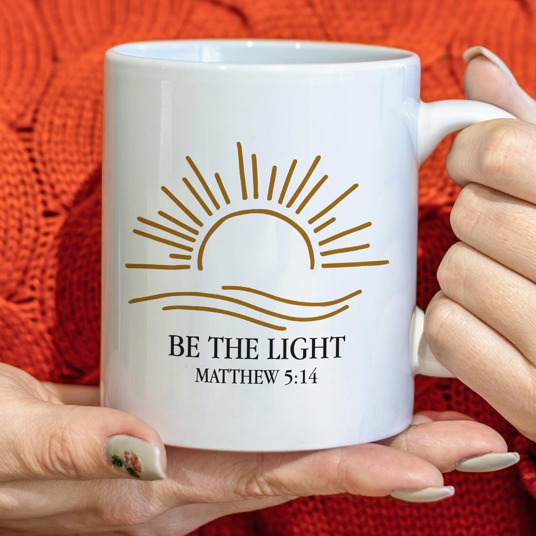 Matthew 5:14 Mug, Be the Light Mug, Biblical Quote Mug, Ceramic Mug ...
