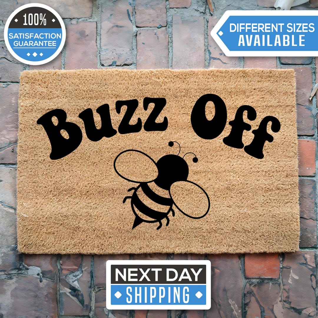 Buzz off Doormat , Front Porch Mat, Coir Doormat, Entryway Decor, Front ...
