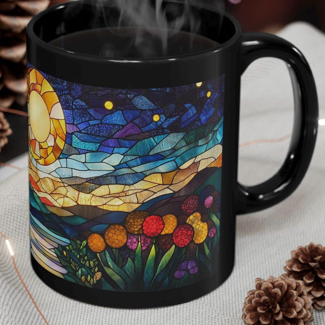 Stained Glass Mug, Colorful Coffee Cup, Unique Tea Mug, Kitchen ...